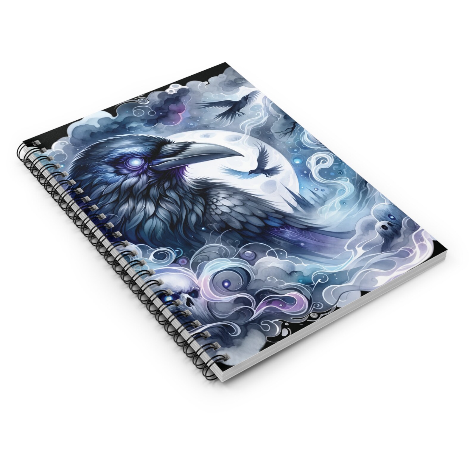 Dark Skull-cloud Crow Spiral Notebook / Journal - Ruled Line - Etsy