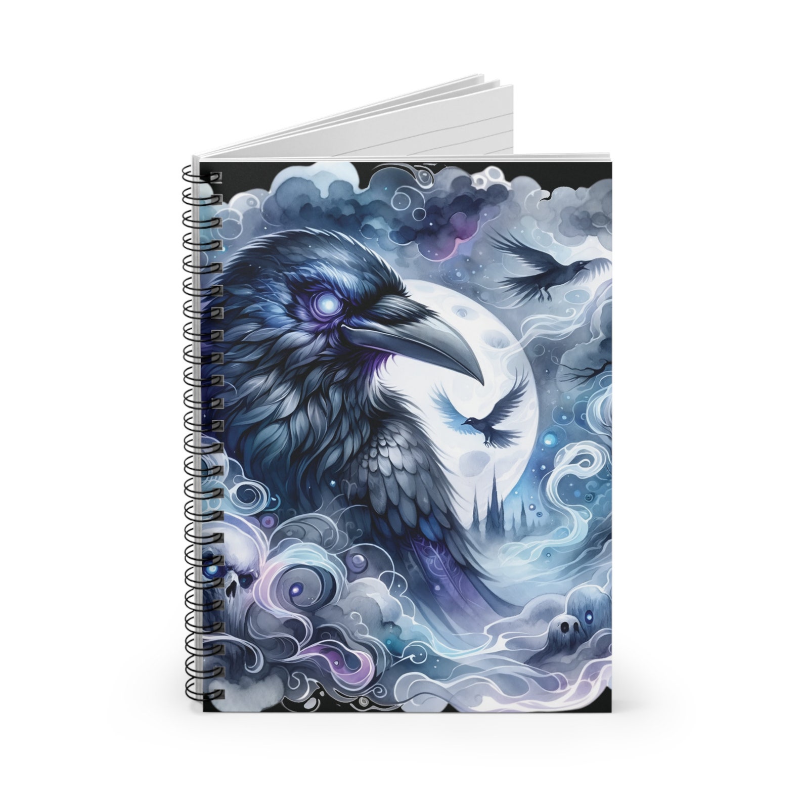 Dark Skull-cloud Crow Spiral Notebook / Journal - Ruled Line - Etsy