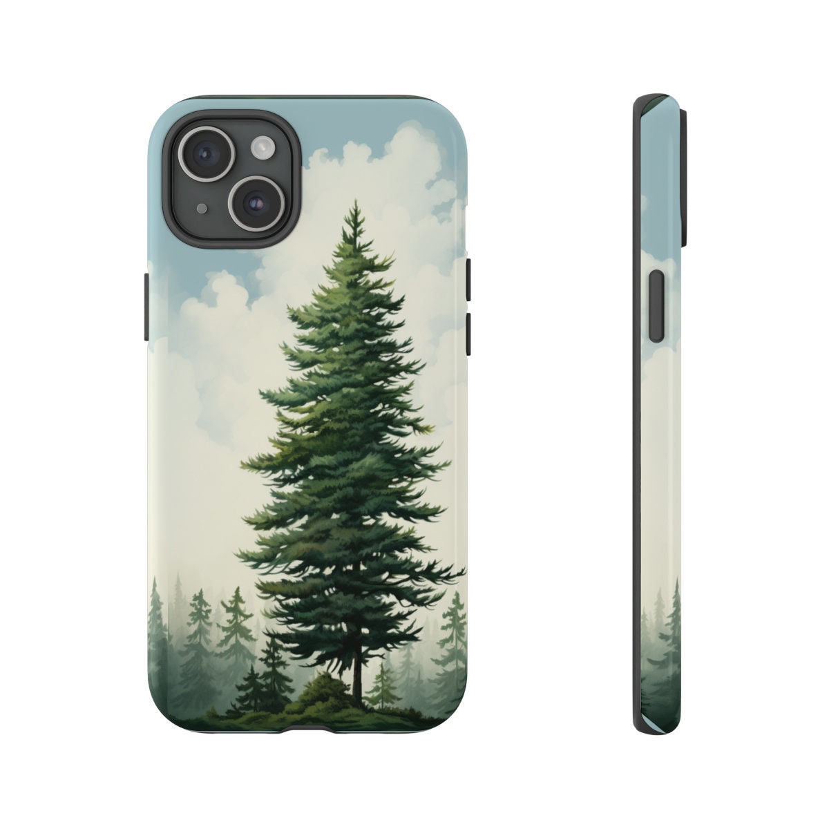 Pine Tree Phone Cases, Nature Style Illustration iPhone 13, 13 Mini, 13 ...