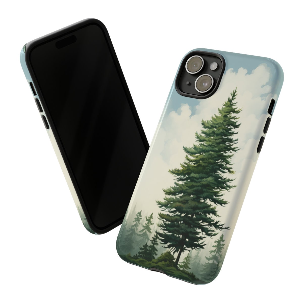 Pine Tree Phone Cases, Nature Style Illustration iPhone 13, 13 Mini, 13 ...