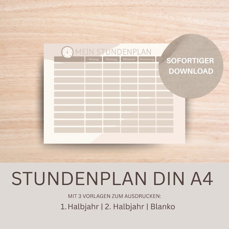 Beige Timetable Template – Minimalist & Modern (PDF, A4) | 3 Templates ...