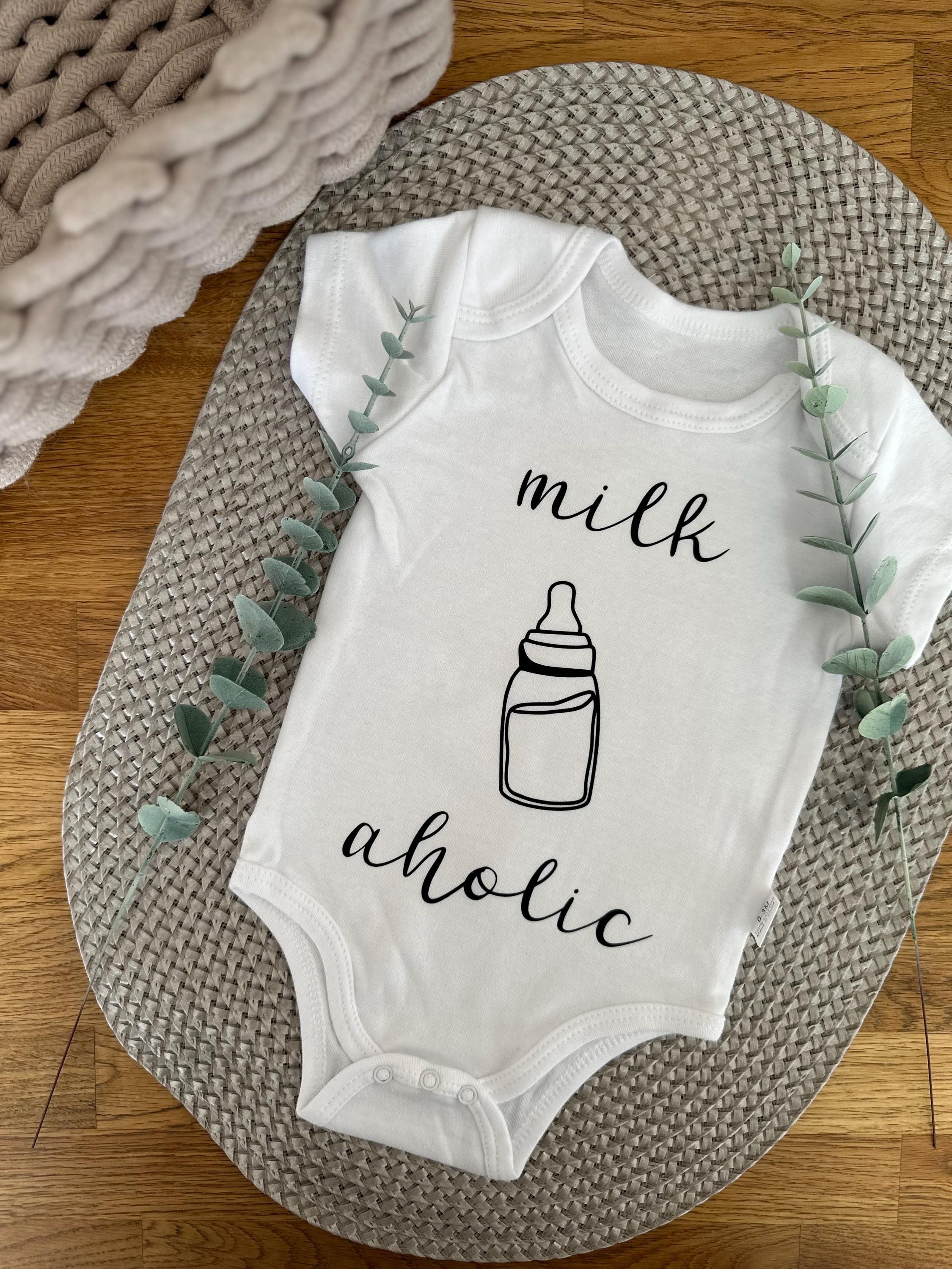Birth Gift Milkaholic Milk Bottle | Short Sleeve Long Sleeve ...