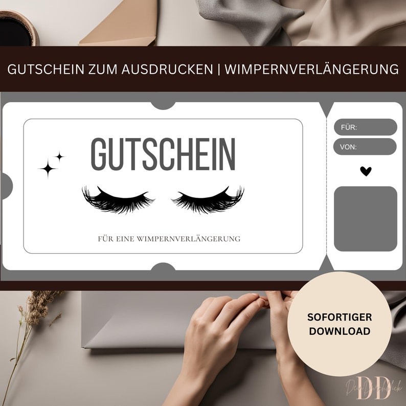 Digital Voucher for Eyelash Extensions to Print - Last Minute Gift ...