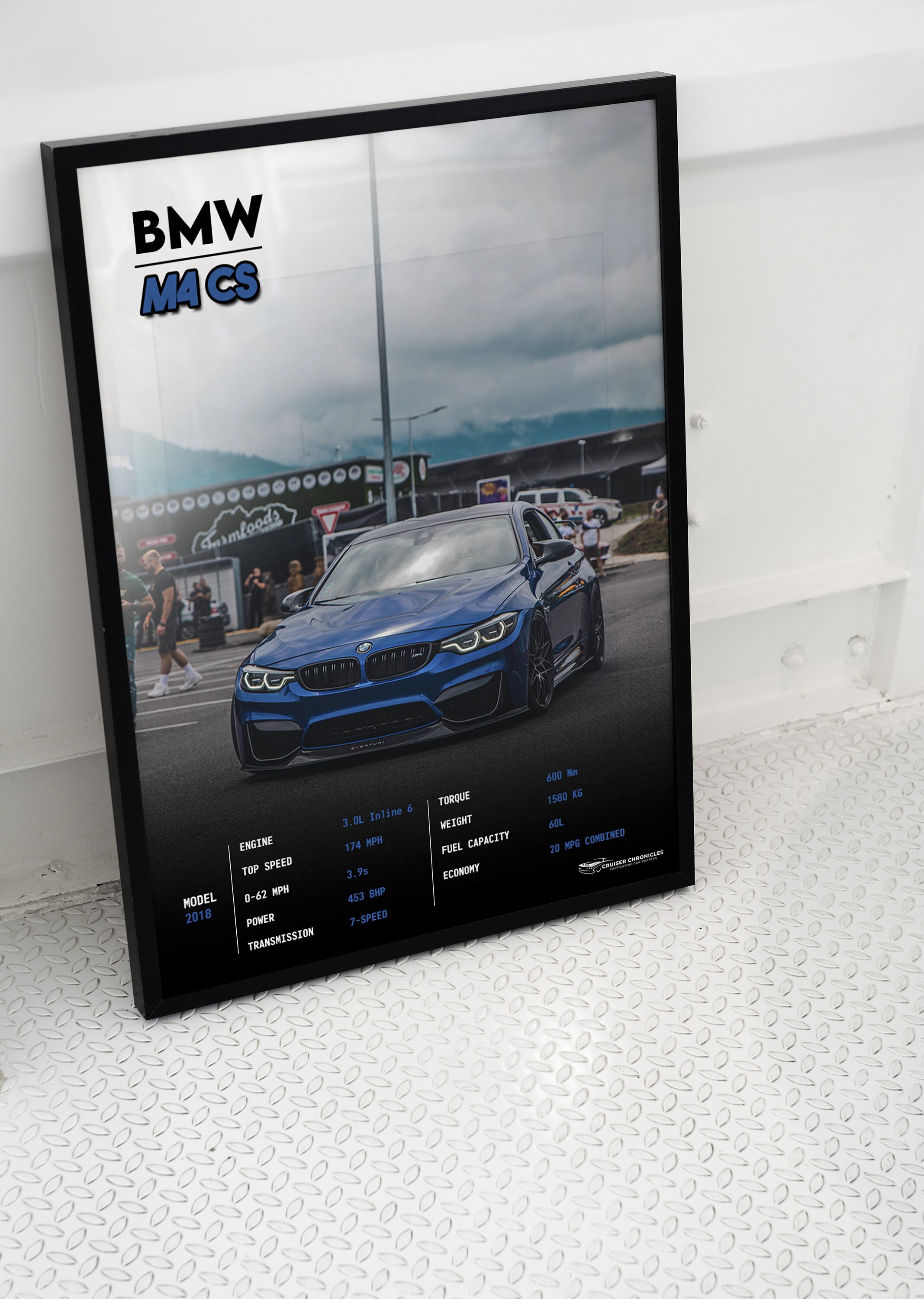 M4 San Marino Blue Car Poster: Bedroom, Home, Boys Room Decor, Gifts ...