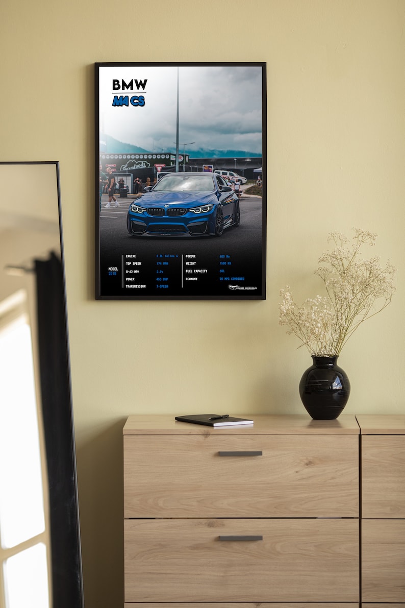 M4 San Marino Blue Car Poster: Bedroom, Home, Boys Room Decor, Gifts ...