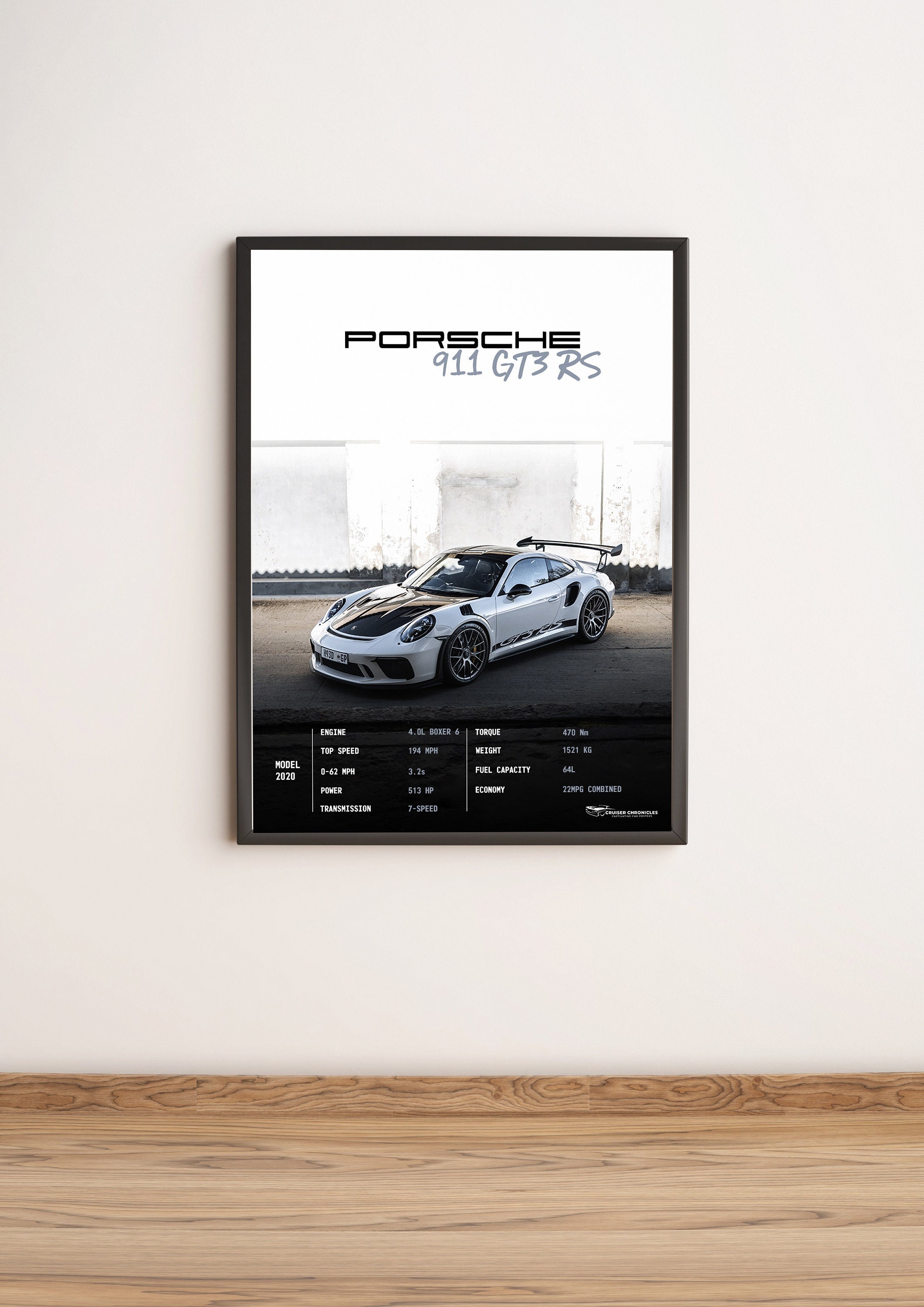 Porsche 911 GT3 RS, Bedroom Decor, Home Decor, Boys Room Decor, Digital ...