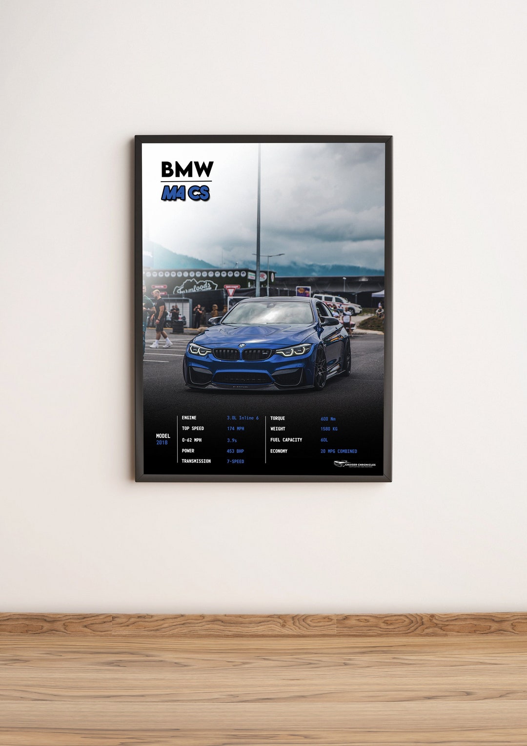 M4 San Marino Blue Car Poster: Bedroom, Home, Boys Room Decor, Gifts ...