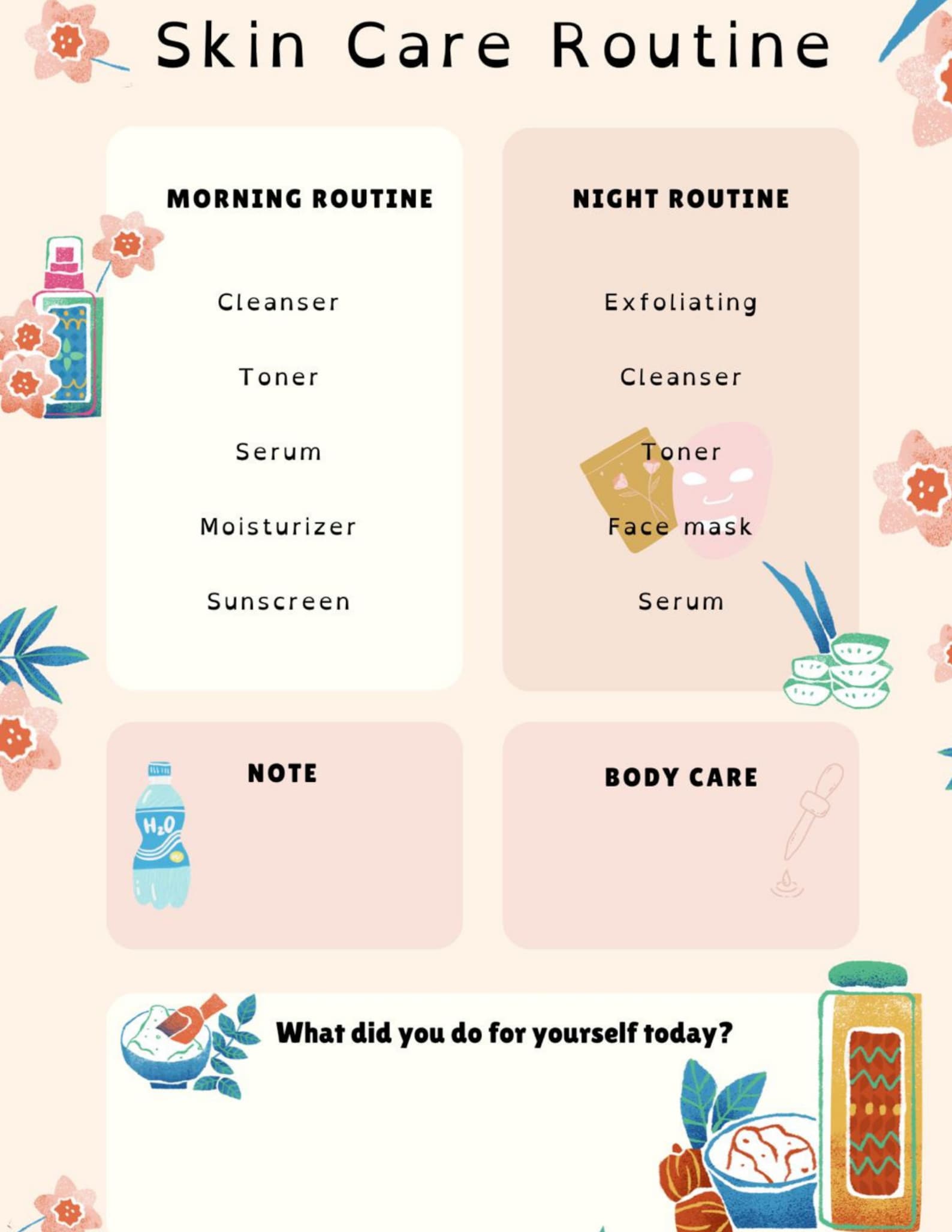 Daily Routine Planner Morning, Afternoon and Evening Schedule Organizer ...