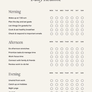 Daily Routine Planner - Morning, Afternoon and Evening Schedule ...