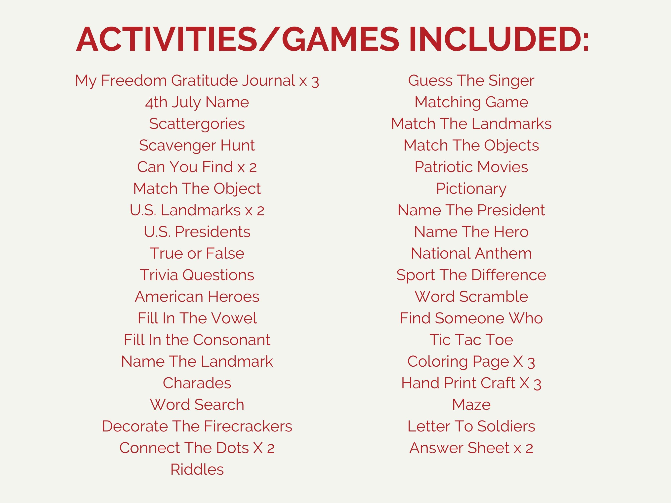 4th of July Activities and Games Bundle / Independence Day Patriotic ...
