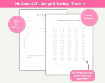 30 Day No Spend Challenge Instant Download PDF Printable + Goodnotes ...