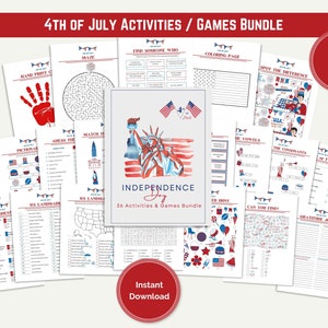 4th of July Activities and Games Bundle / Independence Day Patriotic ...