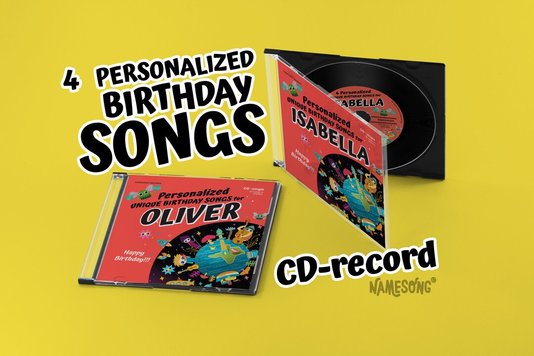 Custom CD Single With 4 Personalized Birthday Songs for Children of All ...