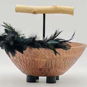 Textured Wooden Parrot Stand: Modern Tabletop Bird Perch - Etsy