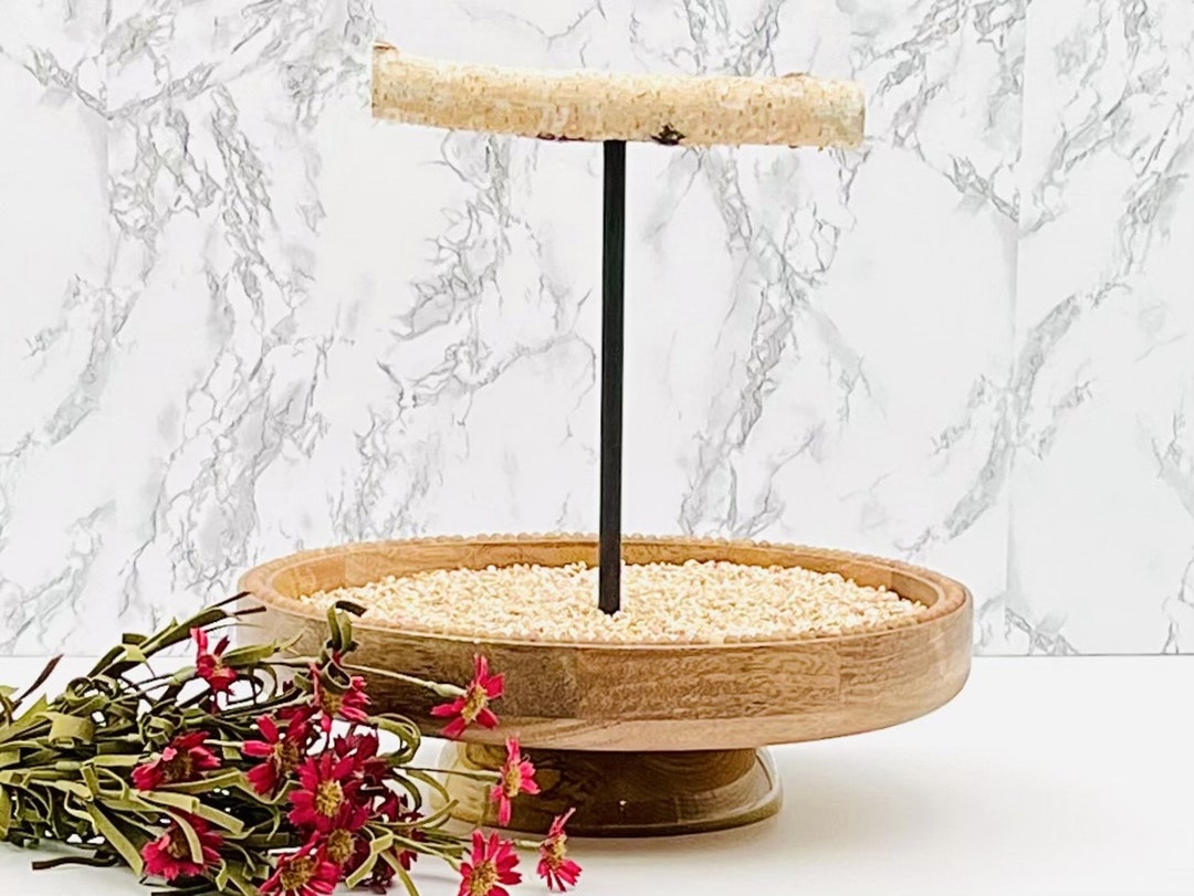 Beaded Rim Tabletop Parrot Stand: Portable Bird Perch - Etsy
