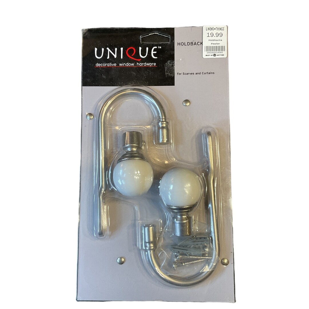 Unique Decorative Window Hardware Curtain Holdback Arms Silver White ...