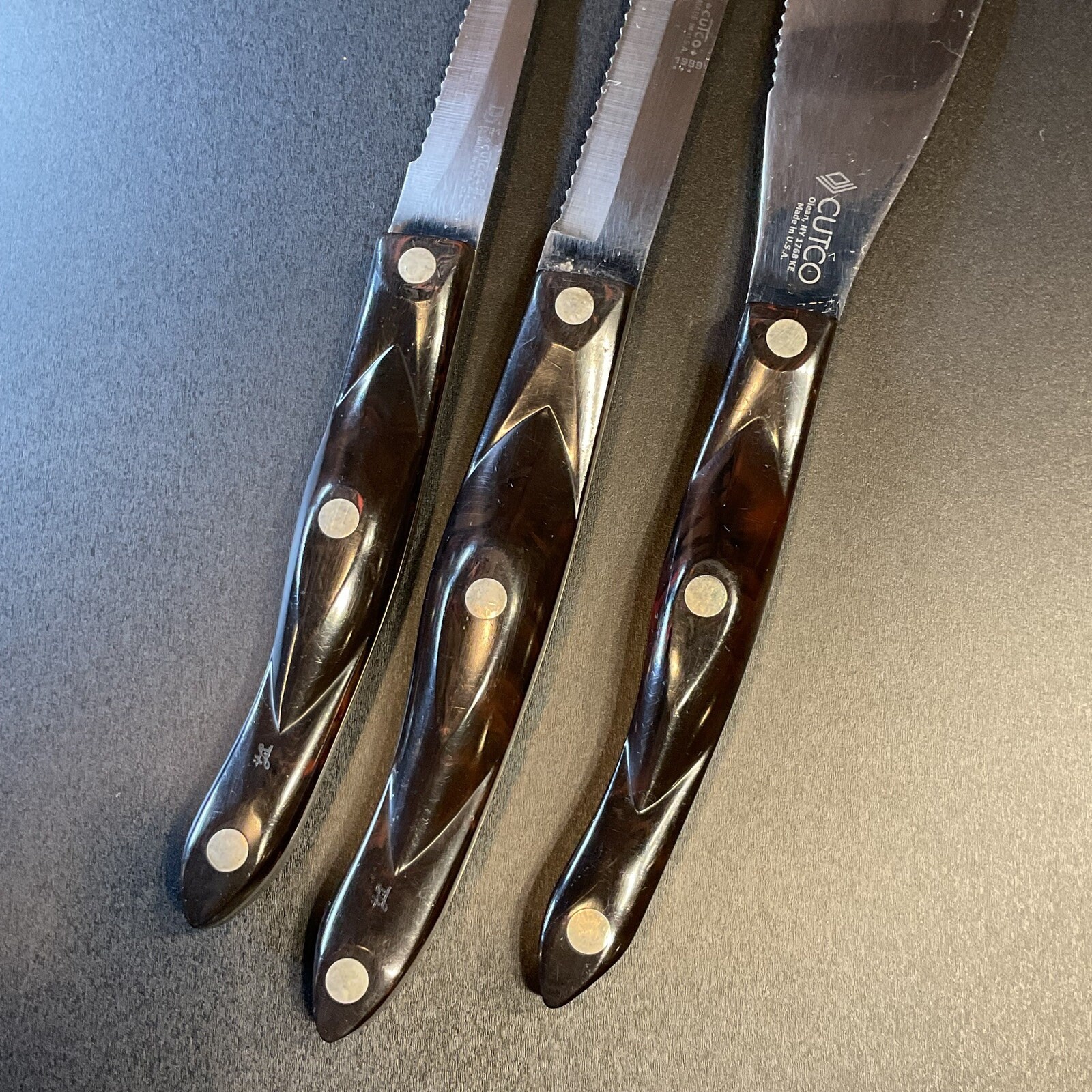 CUTCO Lot 1729 & 1721 Serrated Knives, and Spreader/knife Made in USA ...