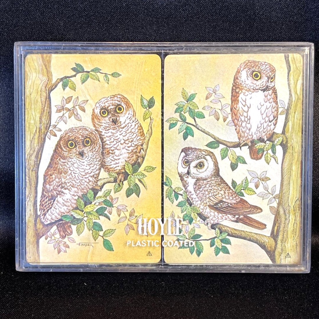 Hoyle Plastic Coated Playing Cards Double Deck Owl Design - Etsy