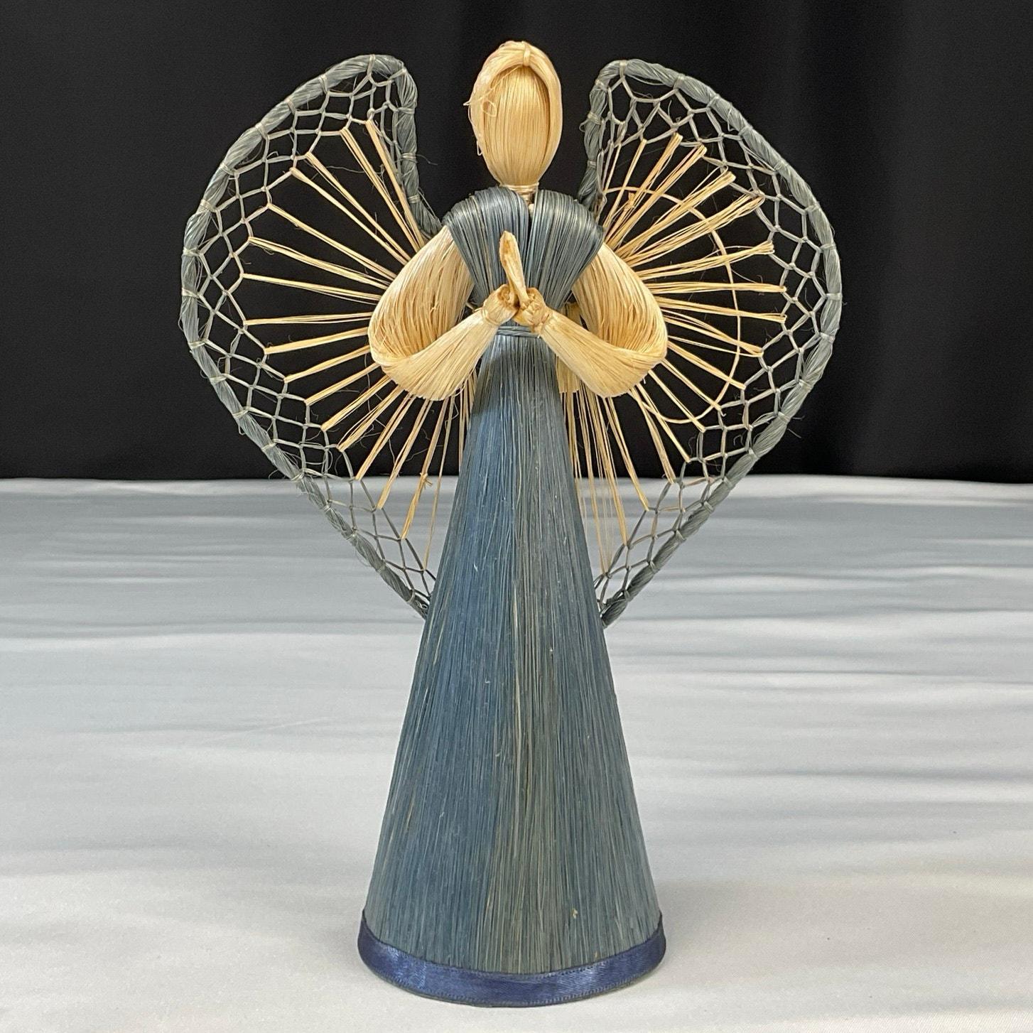 Vintage Straw Angels Set of 6 Christmas Ornaments Made in Philippines ...