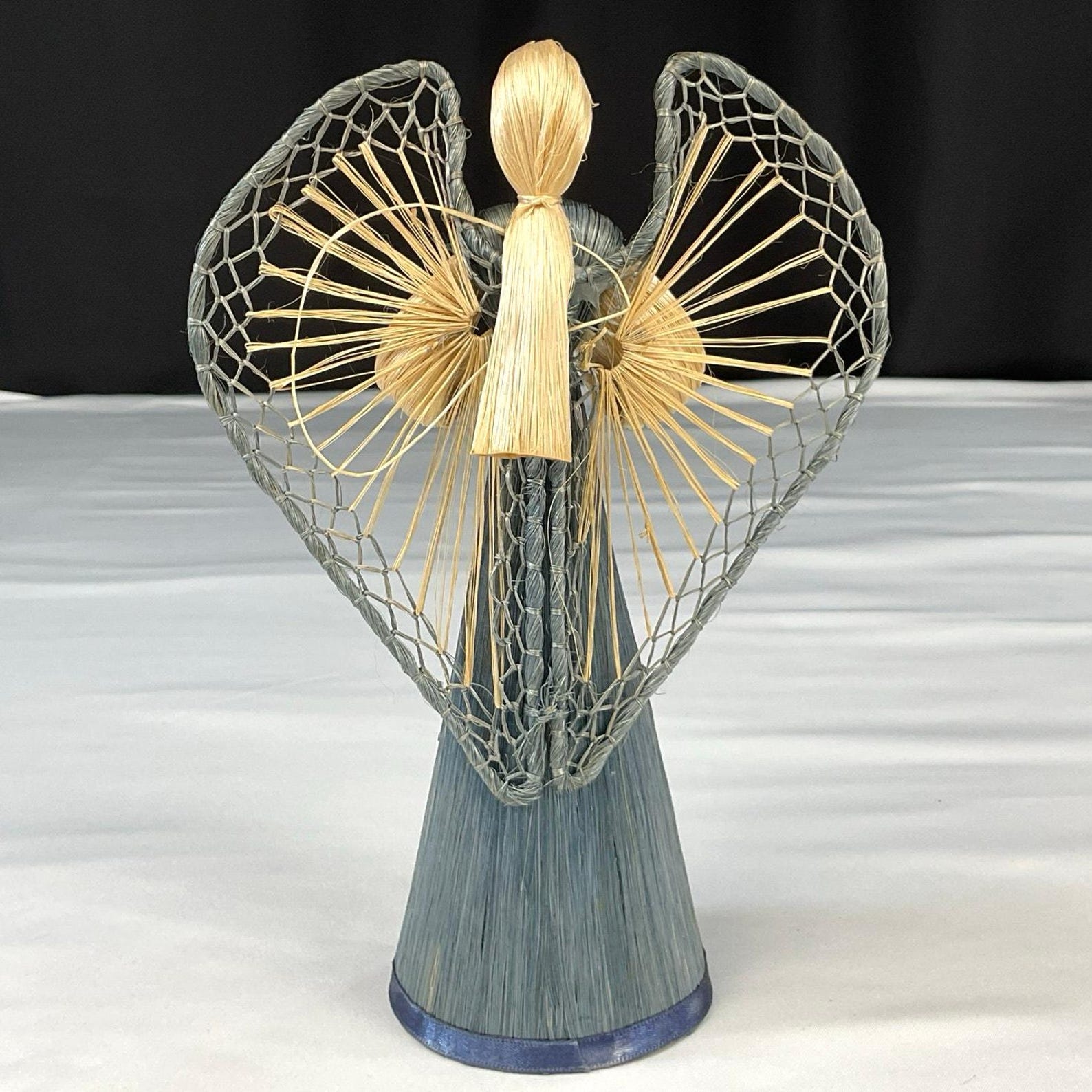 Vintage Straw Angels Set of 6 Christmas Ornaments Made in Philippines ...