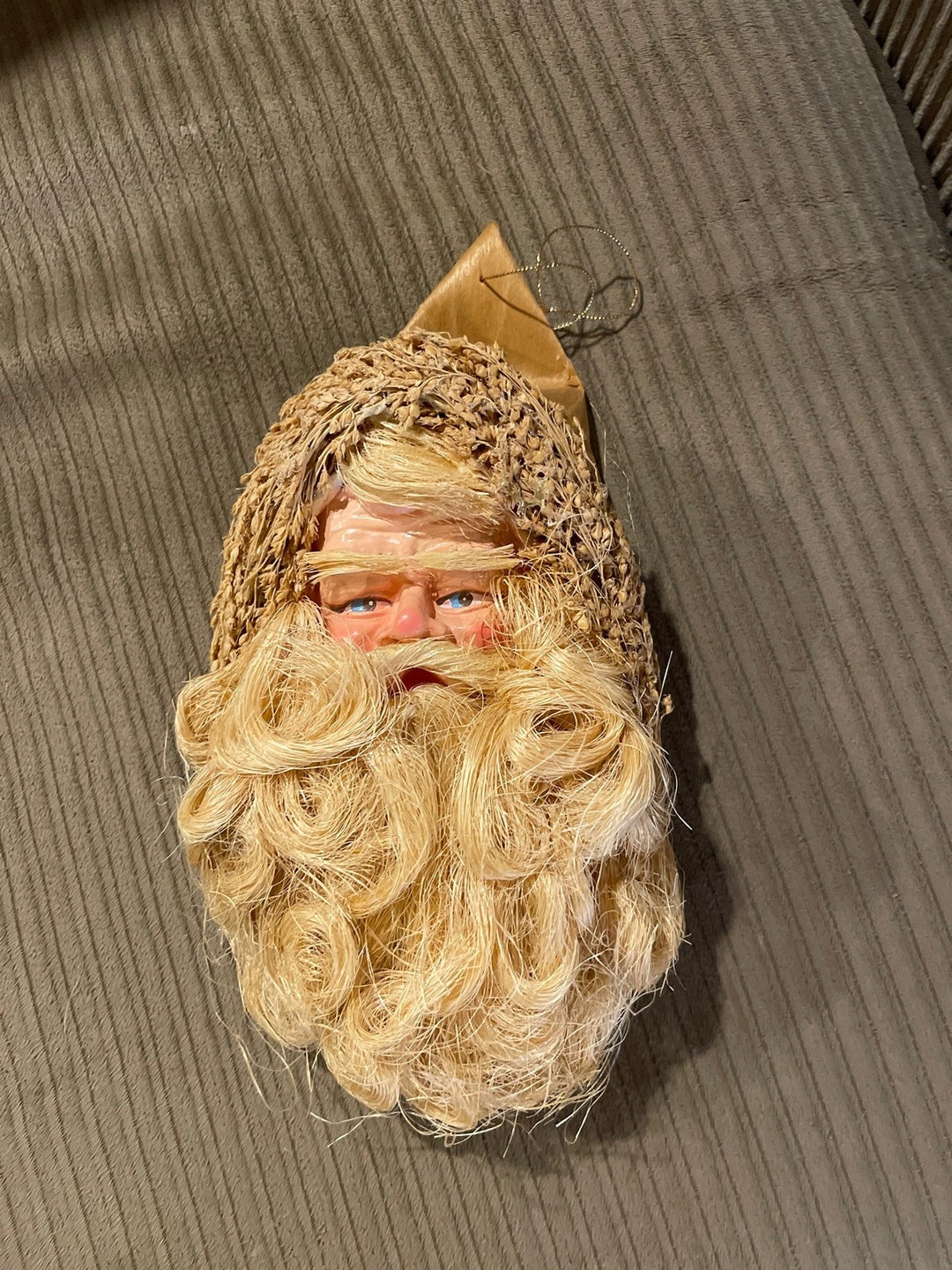 Vintage Santa Clause Head Christmas Ornament With Corn Husk Hat - Etsy
