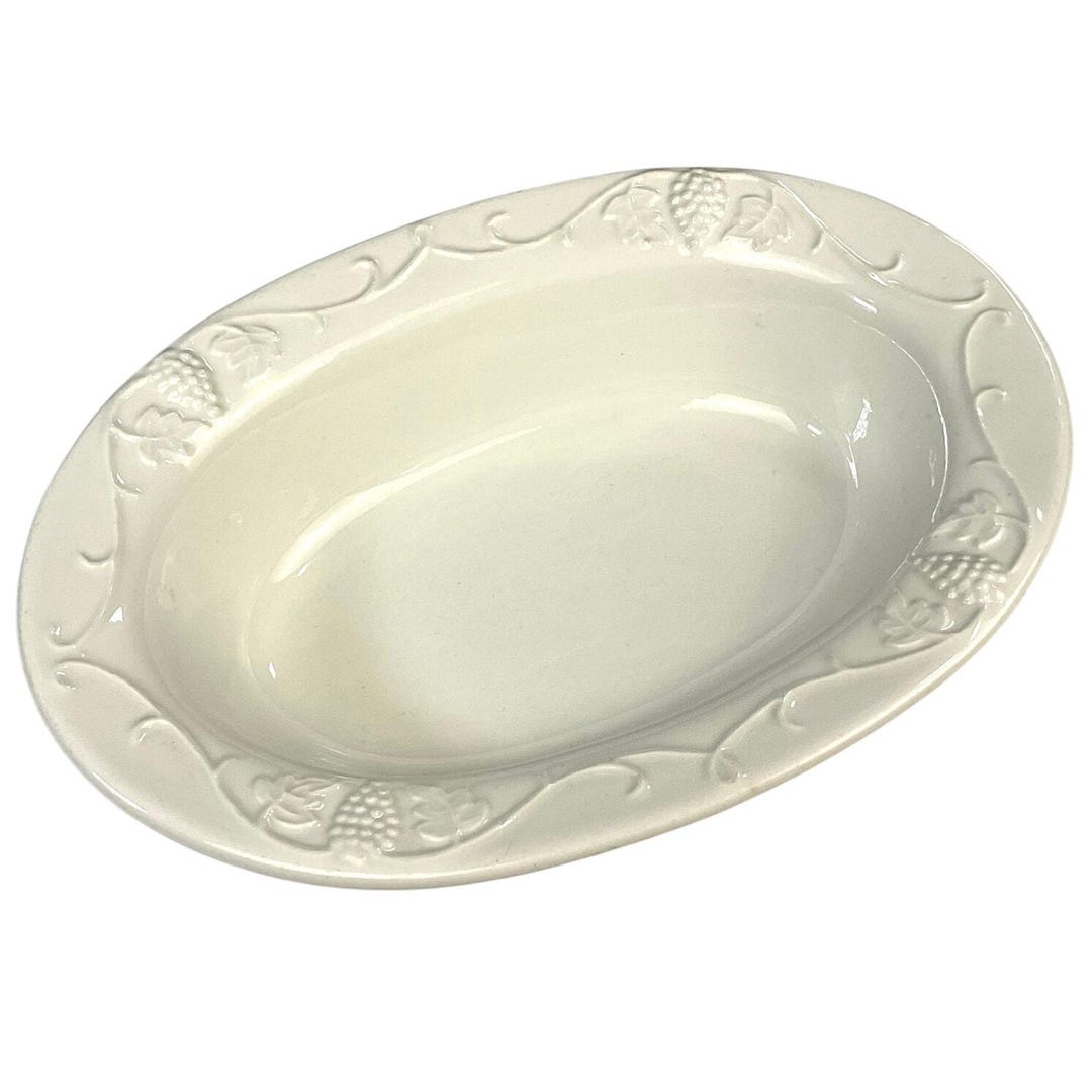 Vintage Red Cliff Ironstone Oval Vegetable Serving Bowl Grape Motif ...