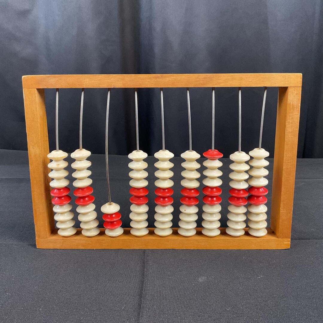 Vintage Russian Counting Frame Wooden Abacus Red & White Beads - Etsy