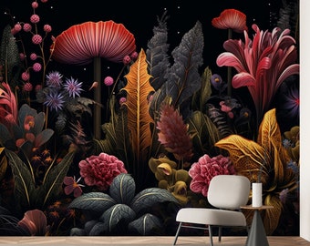 Abstract Floral Wallpaper With Natural Grunge Wall Decor Home ...