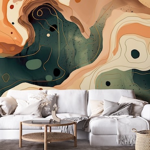 Wavy Abstract Wall Mural | Wall Decor | Home Renovation | Wall Art ...