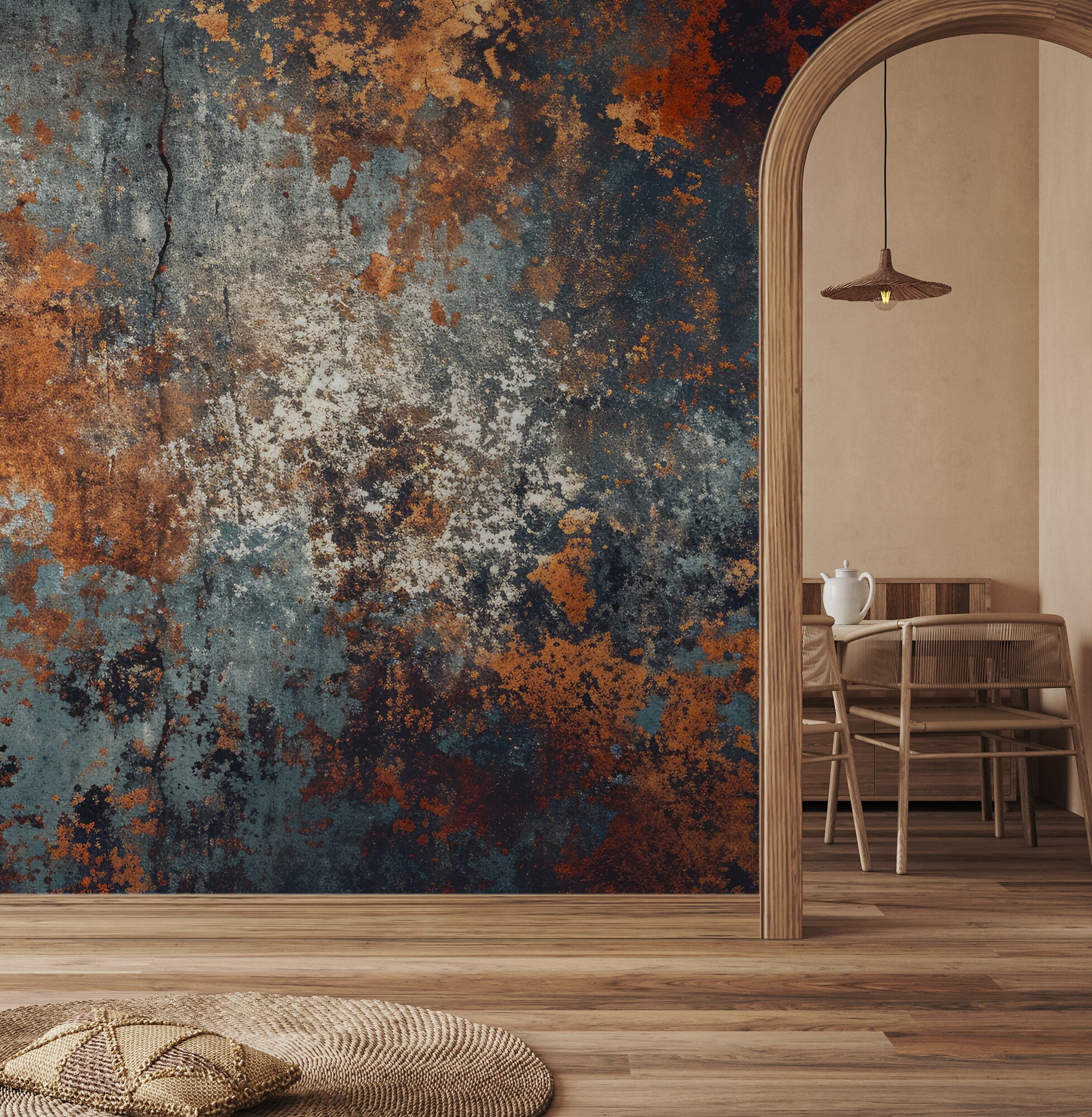 Grunge Rusty Gray Wall Mural Wall Decor Home Renovation Wall Art Peel ...