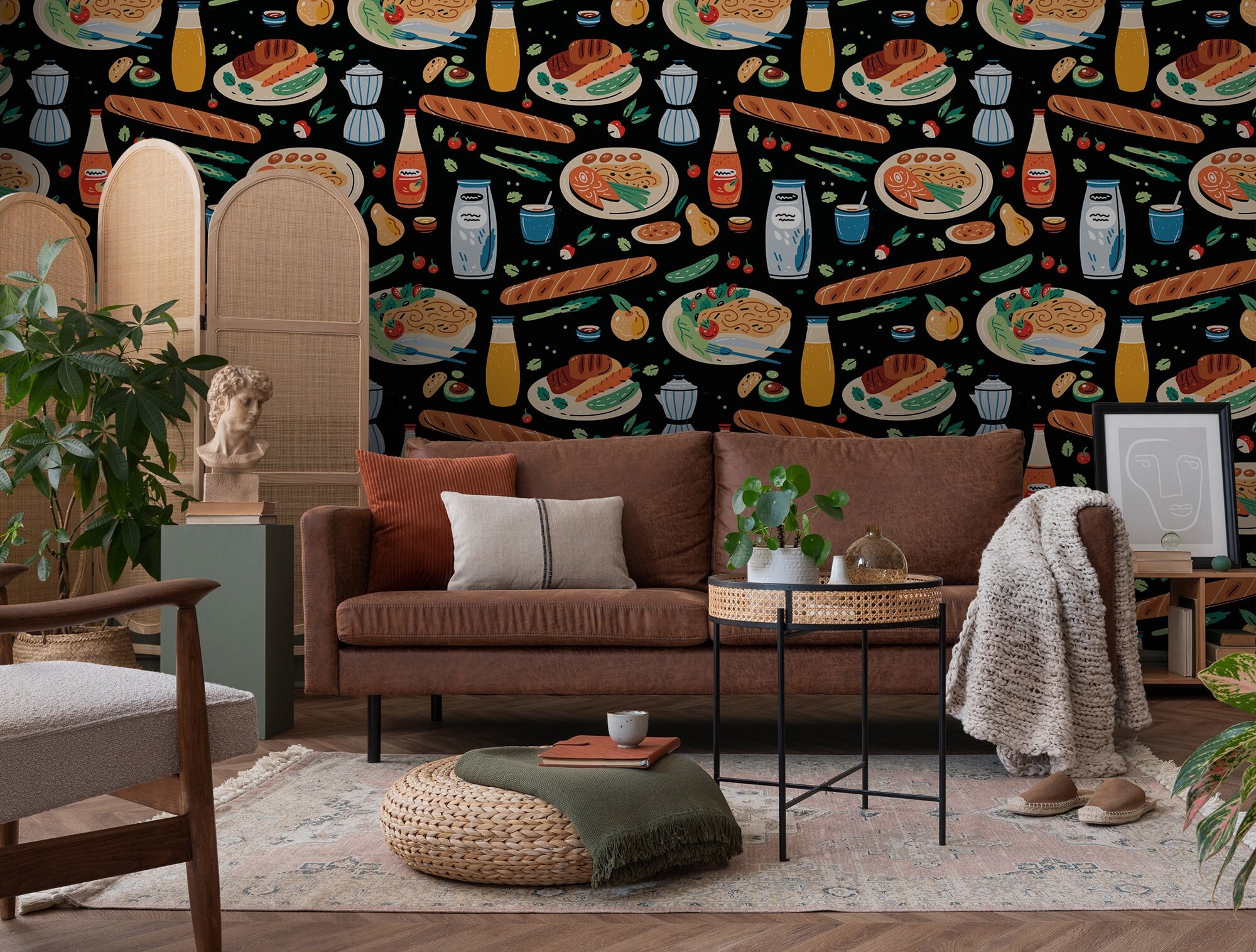 Restaurant Wallpaper, Food and Drink Wall Decor Home Renovation Wall ...