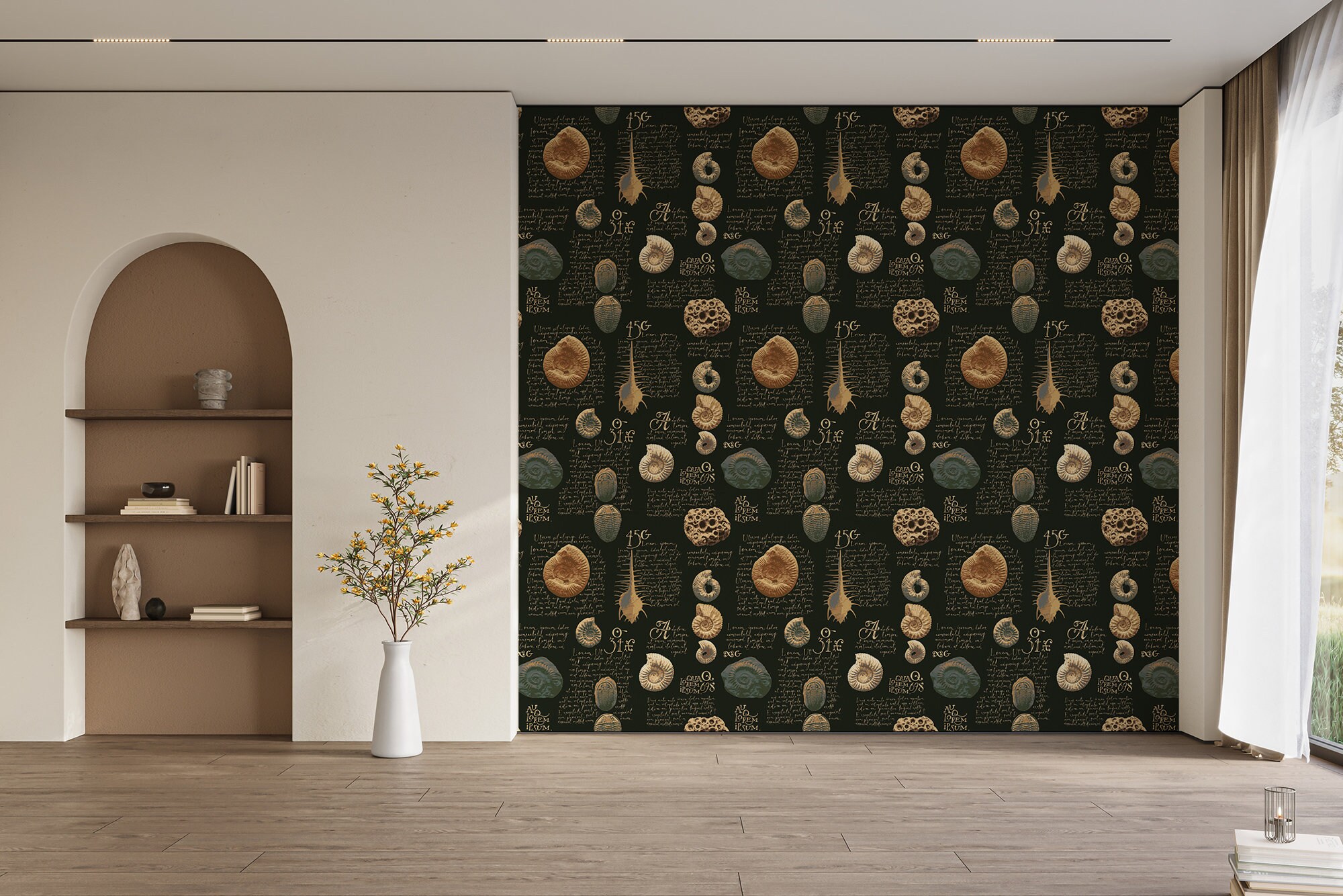 Abstract Fossils Wallpaper | Wall Decor | Home Renovation | Wall Art ...