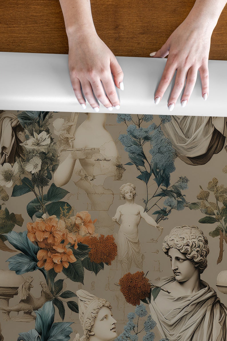 Ancient Roman Empire Wallpaper With Statue Wall Decor Home Renovation ...