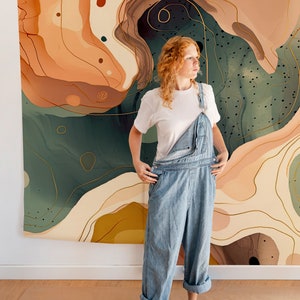 Wavy Abstract Wall Mural | Wall Decor | Home Renovation | Wall Art ...