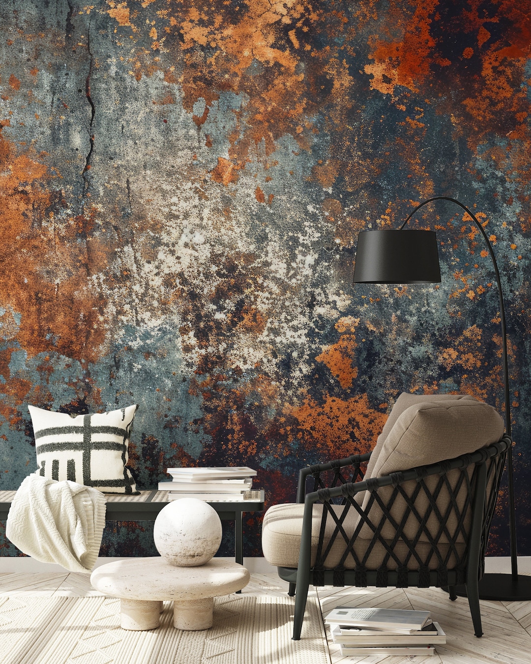 Grunge Rusty Gray Wall Mural | Wall Decor | Home Renovation | Wall Art ...