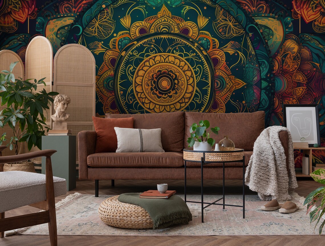 Abstract Wallpaper, Mandala Wall Mural | Wall Decor | Home Renovation ...