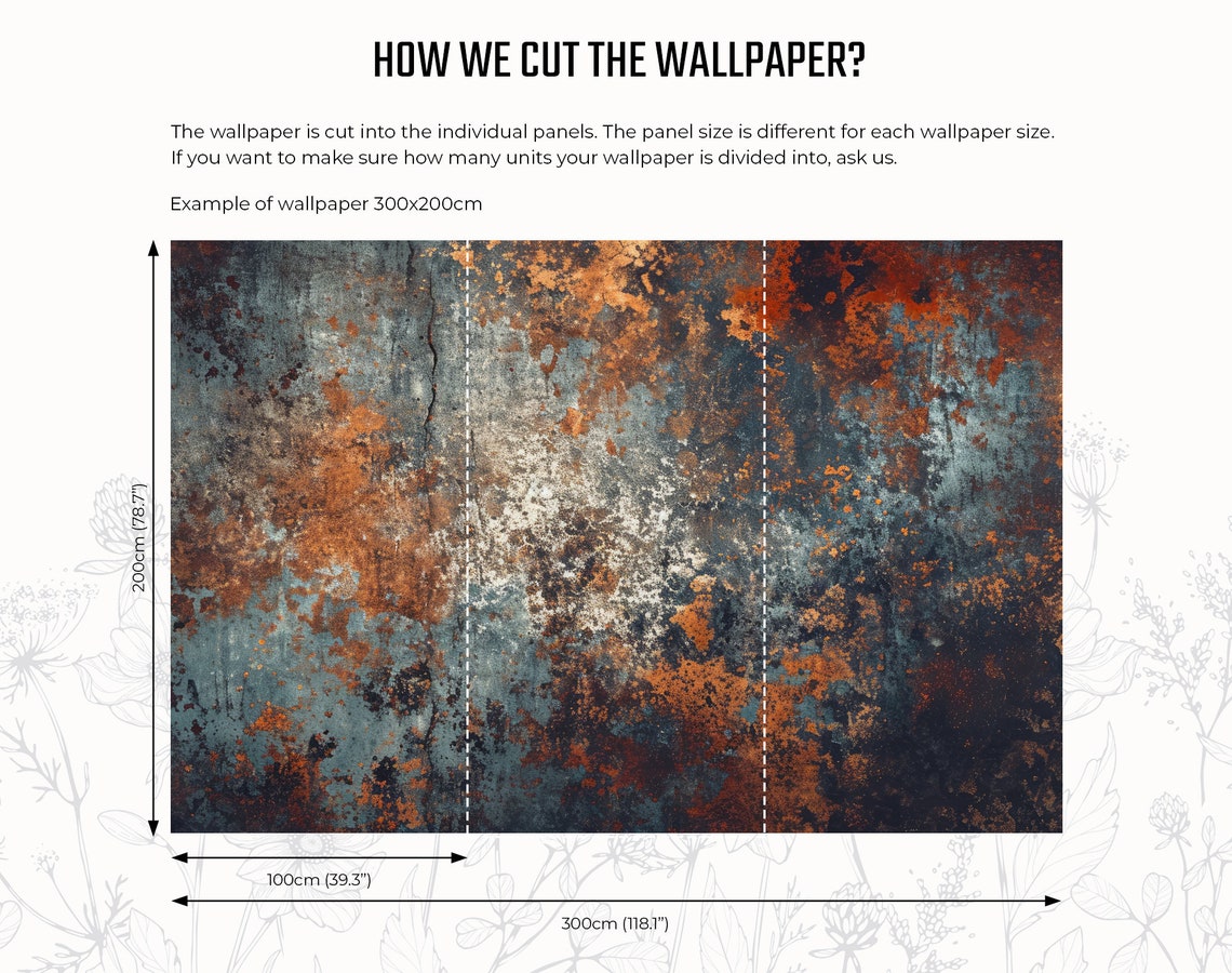Grunge Rusty Gray Wall Mural Wall Decor Home Renovation Wall Art Peel ...