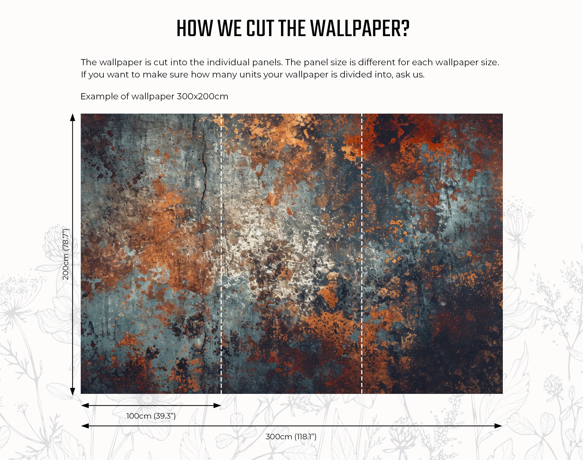 Grunge Rusty Gray Wall Mural Wall Decor Home Renovation Wall Art Peel ...
