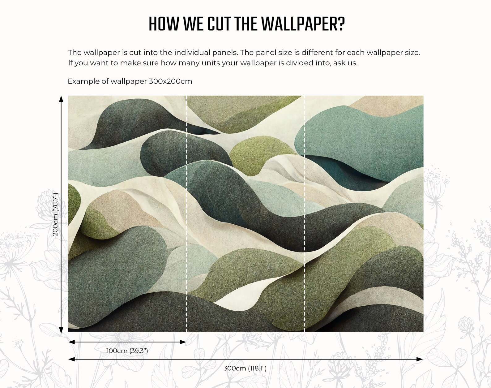 Green Wavy Modern Abstraction Wall Mural Wall Decor Home Renovation ...