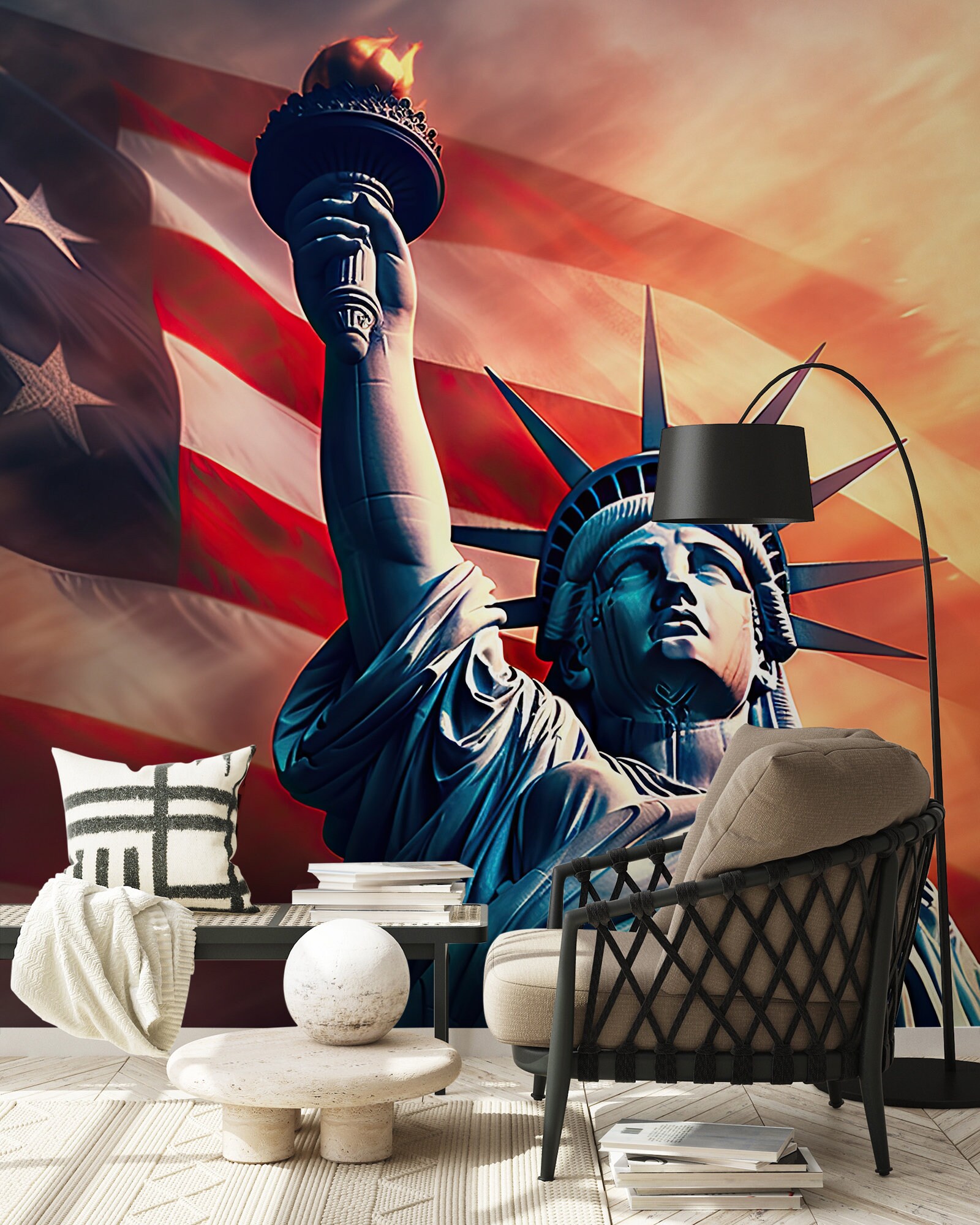 The Statue of Liberty Wallpaper Wall Decor Home Renovation Wall Art ...