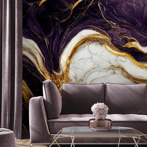 Beige and Purple Marble Wall Mural | Wall Decor | Home Renovation ...