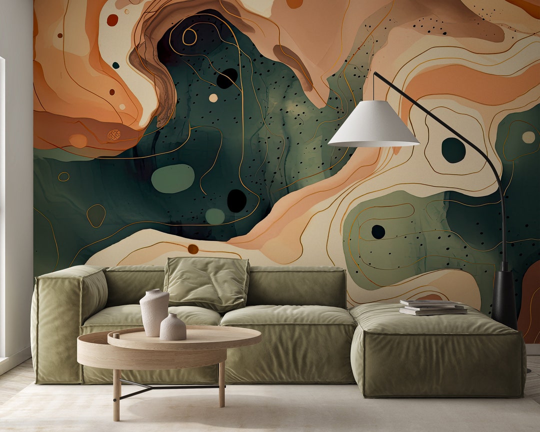 Wavy Abstract Wall Mural | Wall Decor | Home Renovation | Wall Art ...