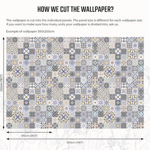 Italian Style Wallpaper, Mosaic Tile Pattern | Wall Decor | Home ...