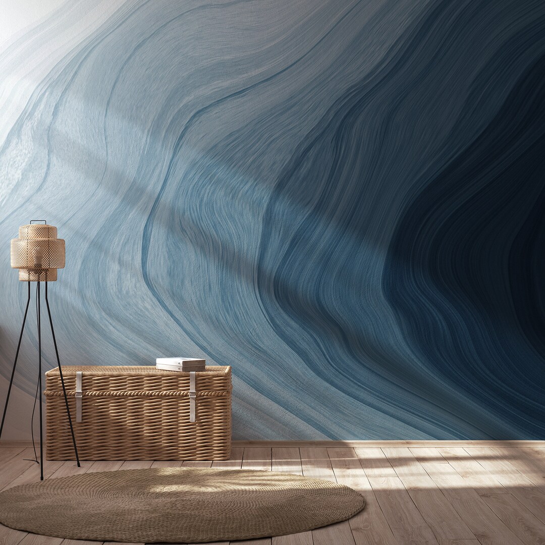 Abstract Blue Wallpaper | Wall Decor | Home Renovation | Wall Art ...