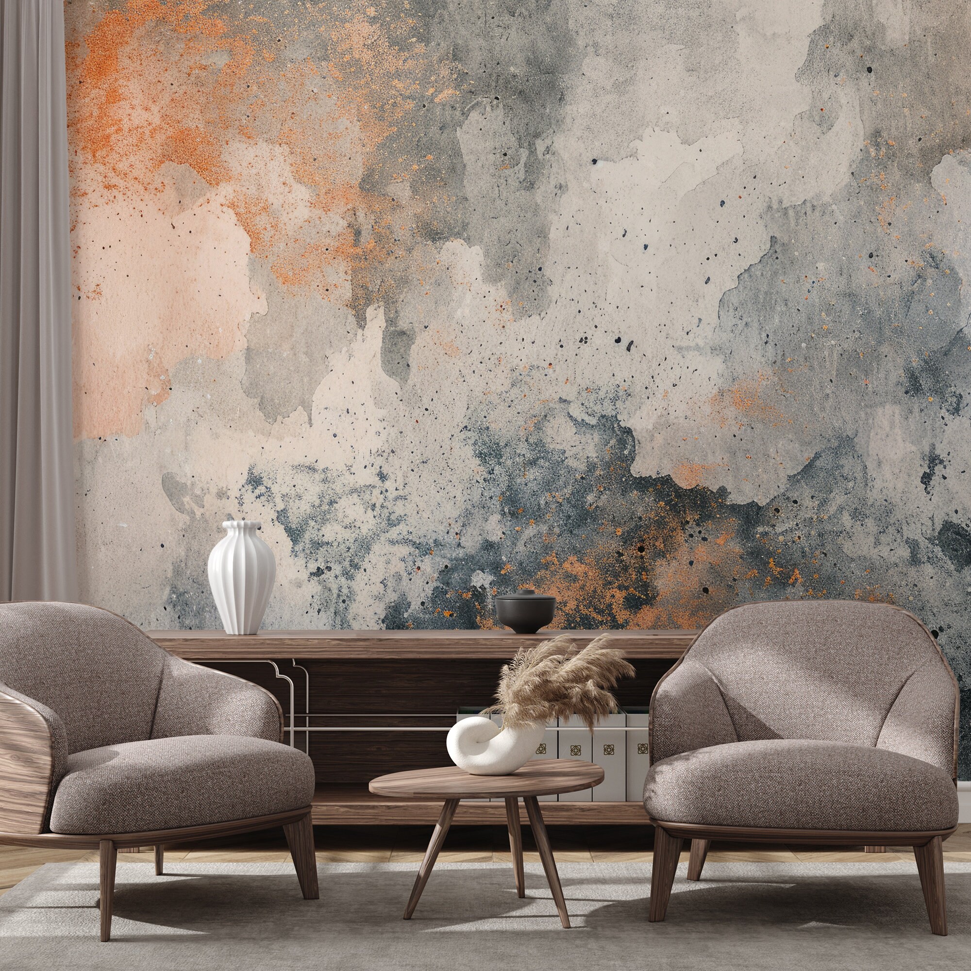 Abstract Watercolor Wallpaper Wall Decor Home Renovation Wall Art Peel ...