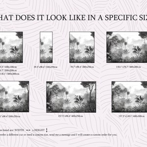 Black & White Tropical Landscape Wallpaper | Wall Decor | Home ...
