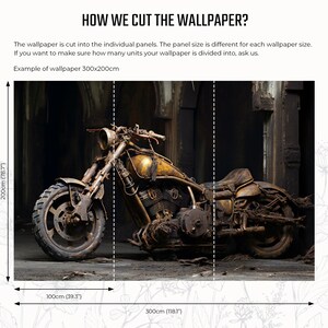 Dark Wallpaper With an Old Motorcycle | Wall Decor | Home Renovation ...