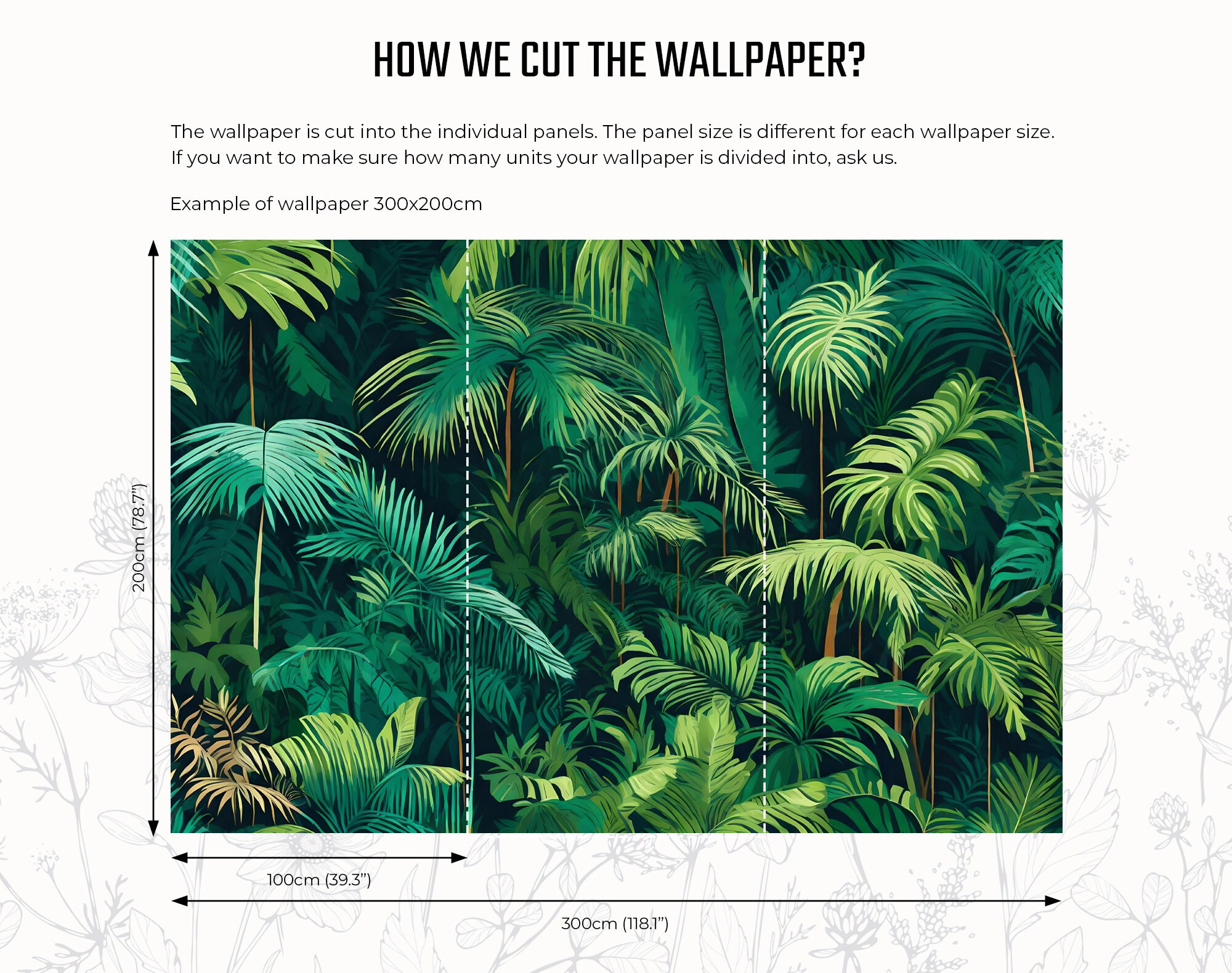 Green Tropical Jungle Pattern Wallpaper Wall Decor Home Renovation Wall ...