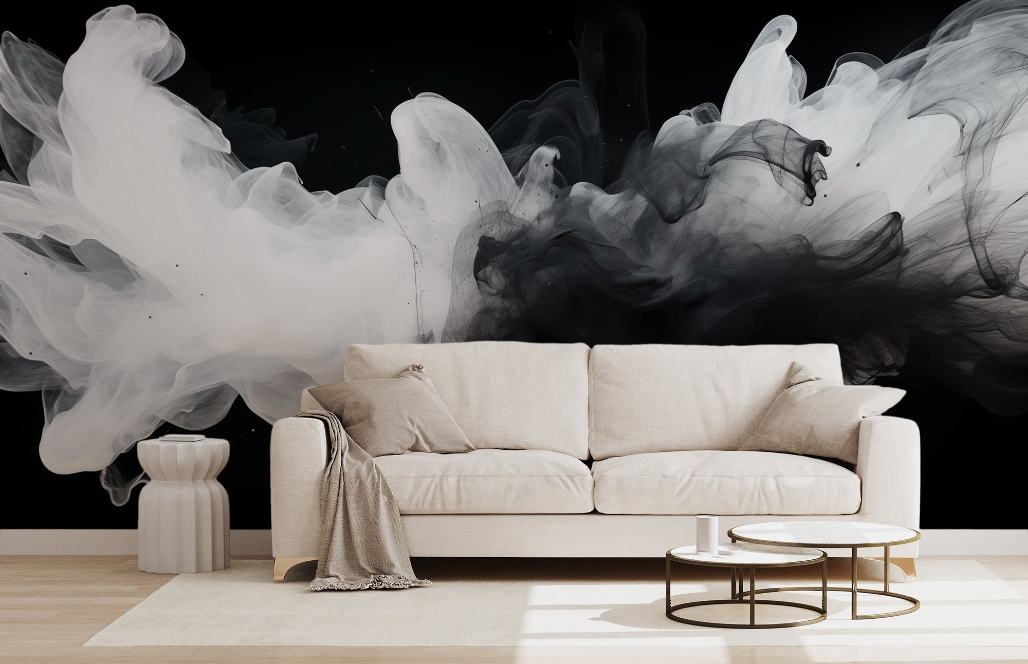 Smoke Wallpaper, Dark Abstract Wall Mural Wall Decor Home Renovation ...