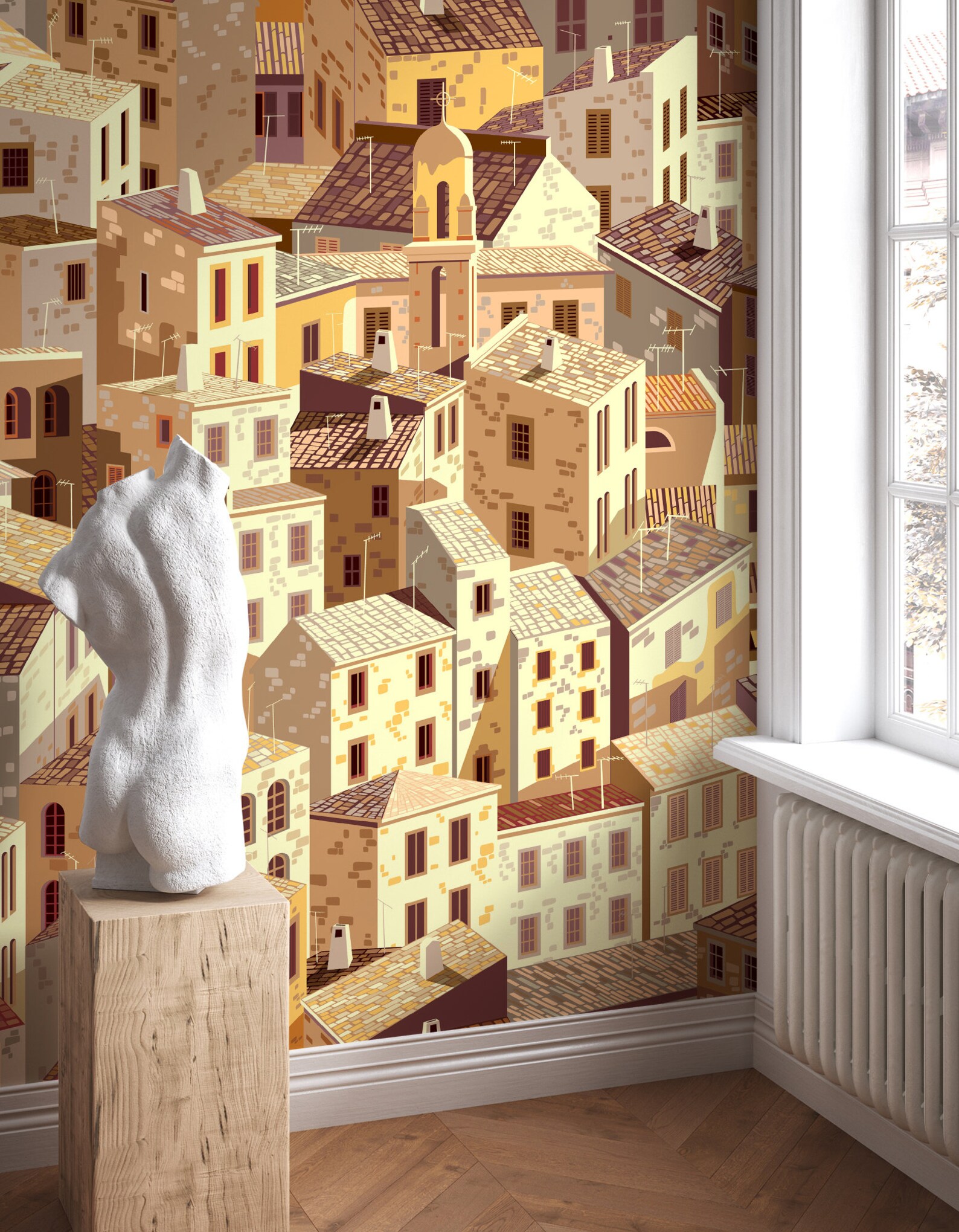 Colorful House Wallpaper | Wall Decor | Home Renovation | Wall Art ...